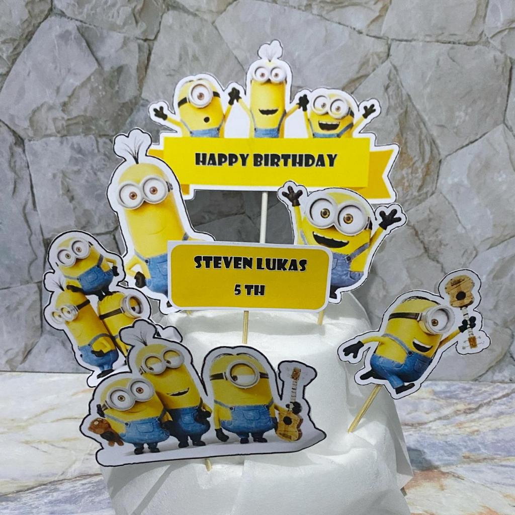 Minion Birthday Topper/Minion Cake Topper | Shopee Philippines