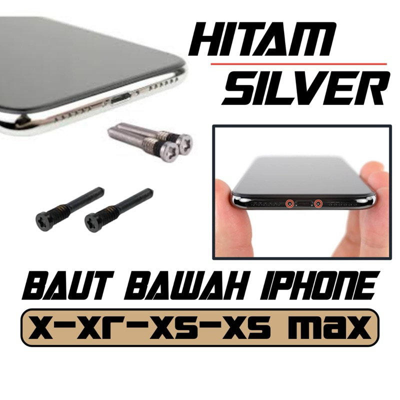 Bottom BOLT IPHONE BLACK / SILVER X / XR / XS /XS MAX | Shopee Philippines