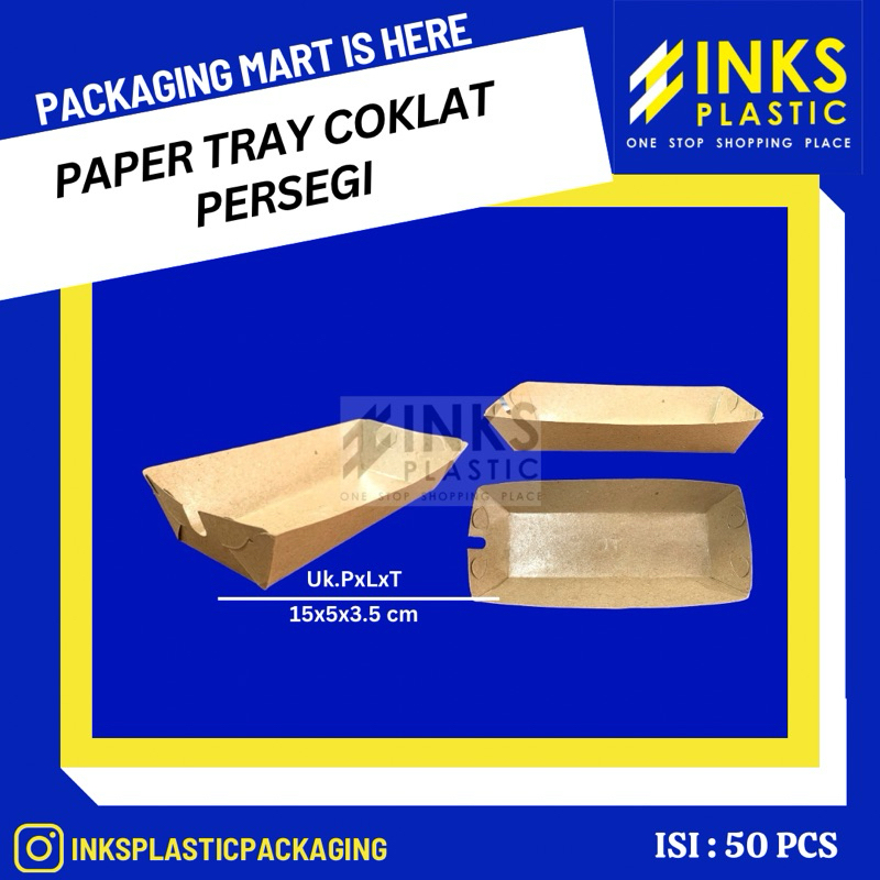 Square PAPER TRAY DINE IN PAPER PLATES (50 PCS) | Shopee Philippines