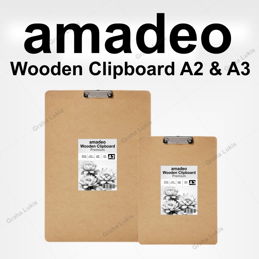 Amadeo Wooden Clipboard Portrait A2 / A3 3mm | Shopee Philippines