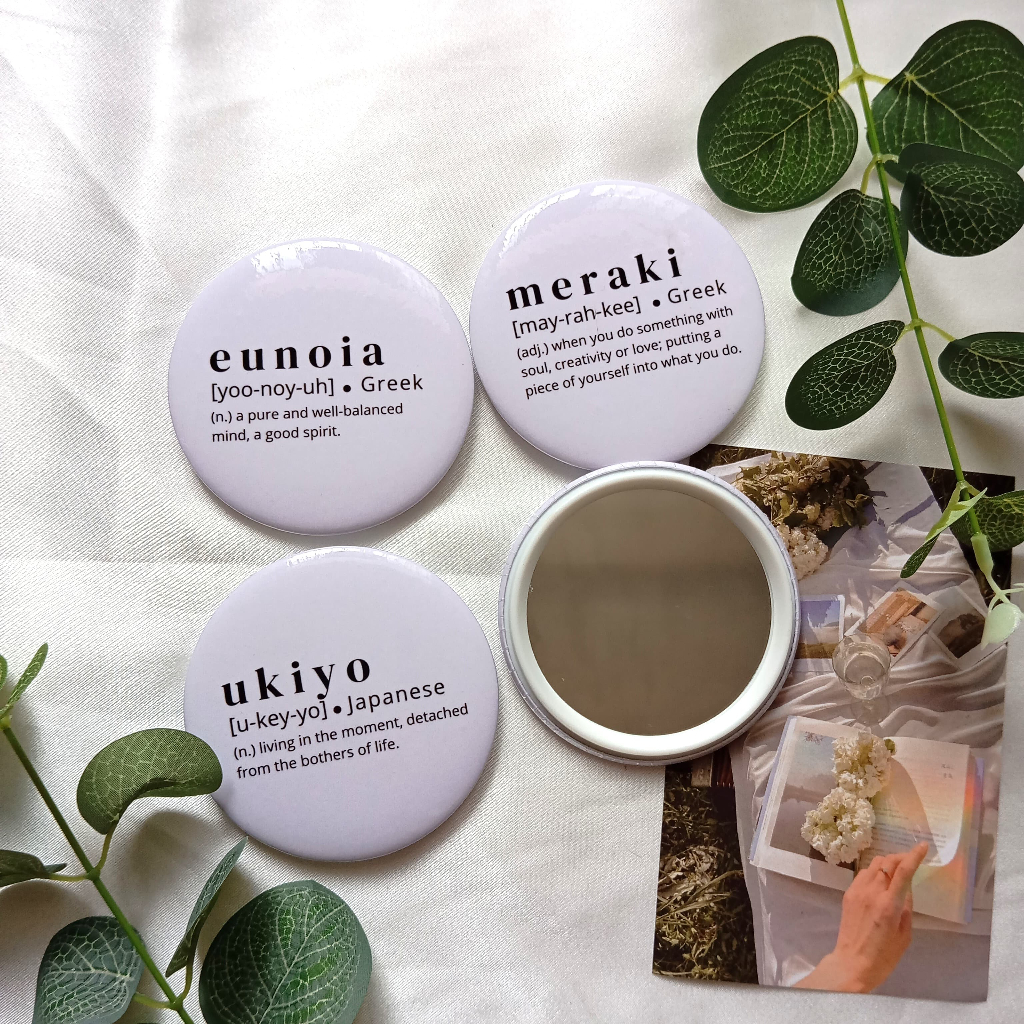 [Good Life Creed] One Word Quote Mirror | Small round glass | Small ...