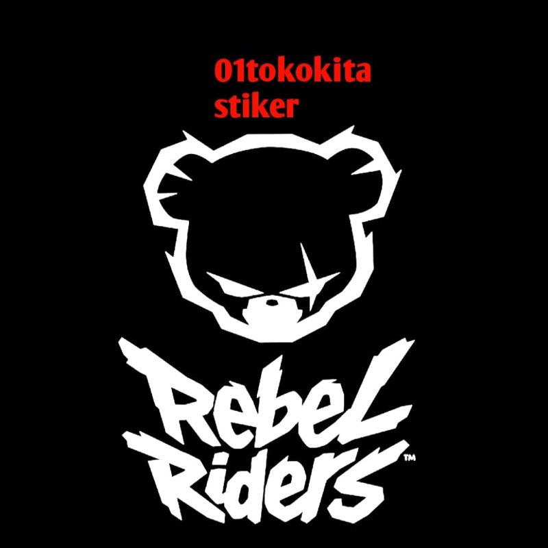 Cutting stickers with the words rebel riders, scary teddy bears ...