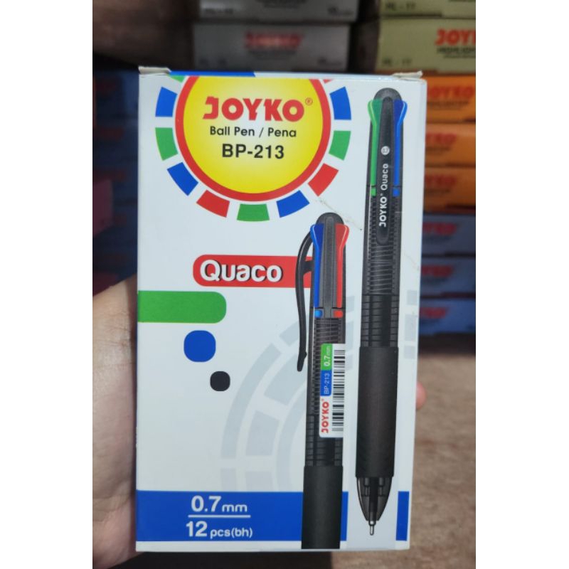 JOYKO BP-213 Quaco Pens 1 PACK contains 12 pcs 0.7 mm 4 in 1 (4 Colors ...