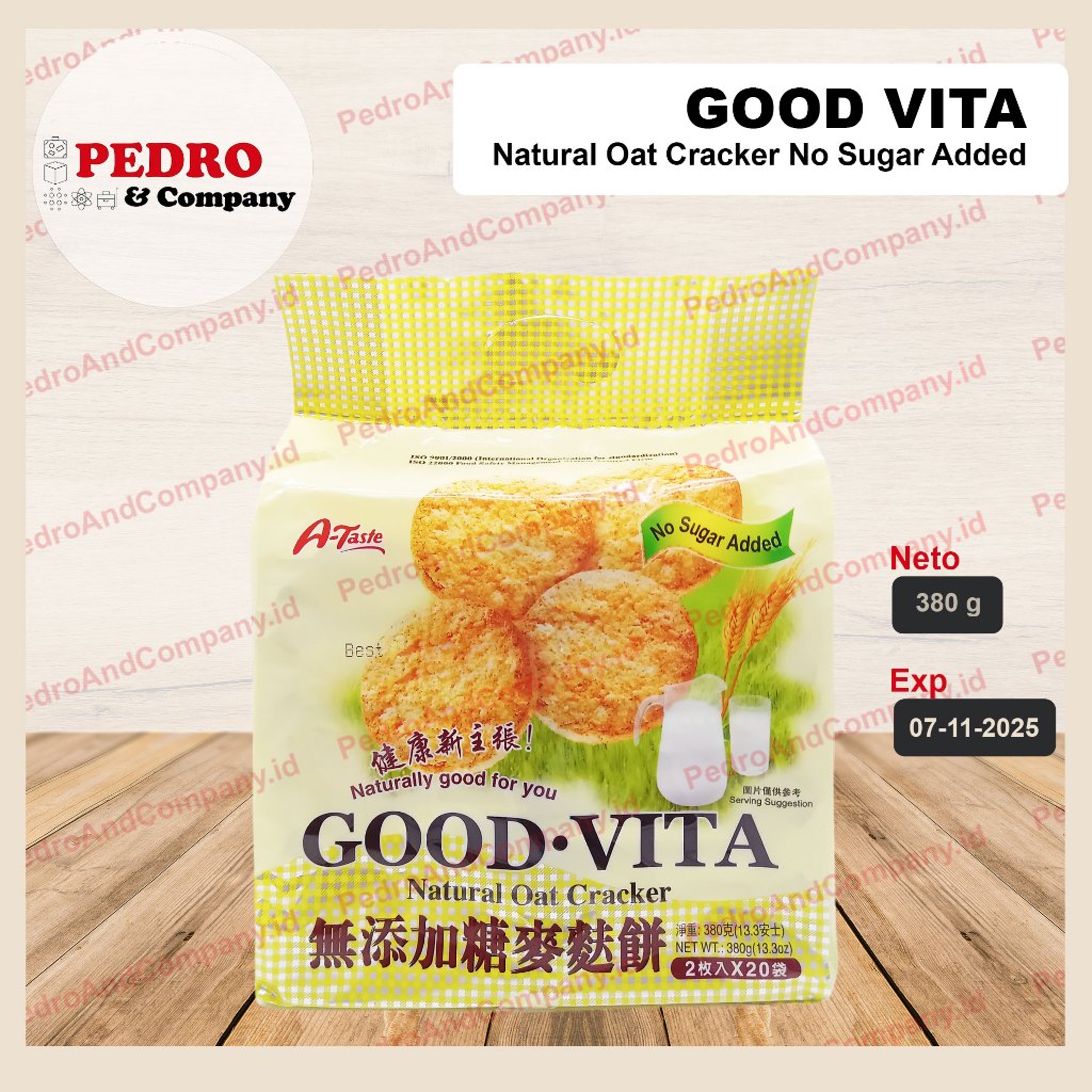 A taste good vita NO SUGAR ADDED natural oat crackers 380 grams ...