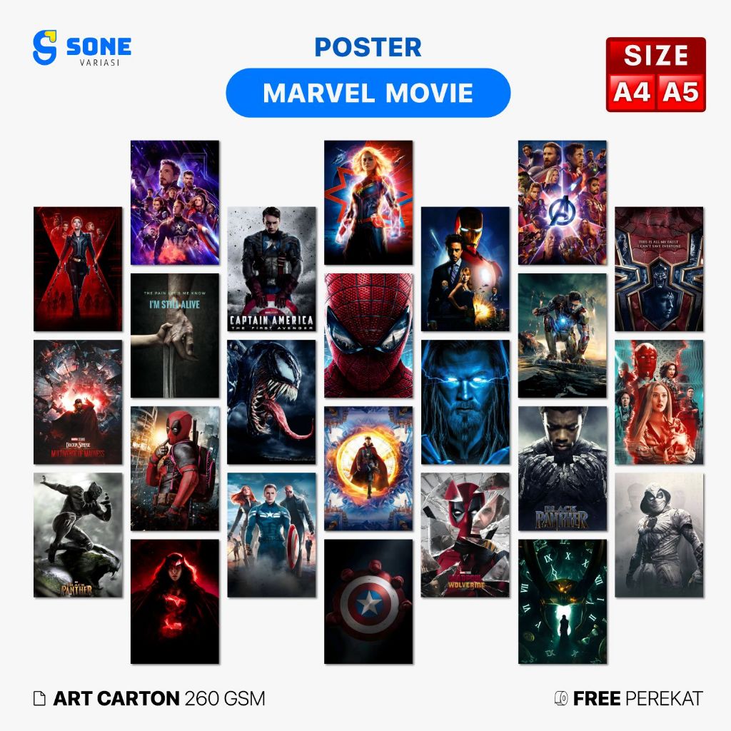 Captain Marvel Movie Series Aesthetic Poster A4 A5 Size Aesthetic Wall ...