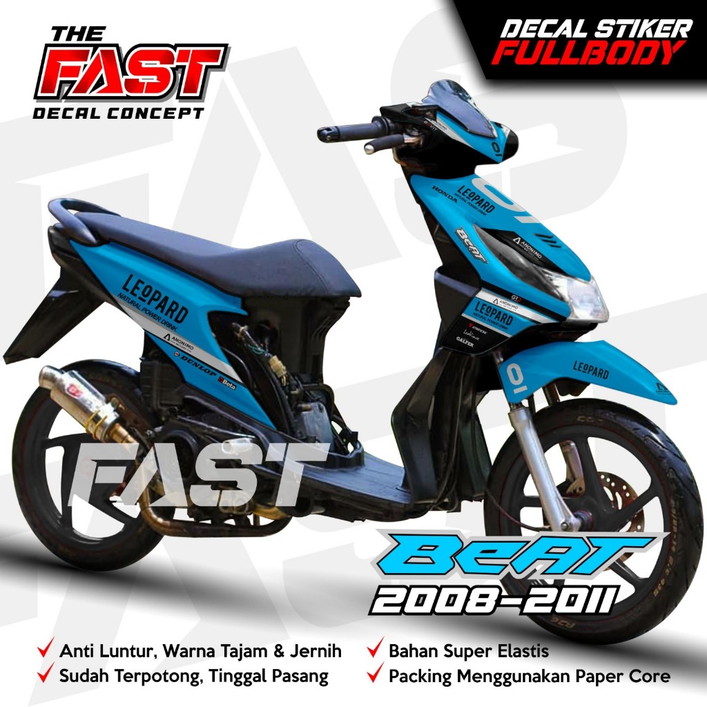 Fullbody Racing Karbu Beat Sticker Decal, Closed Fullbody Leopard Motip ...