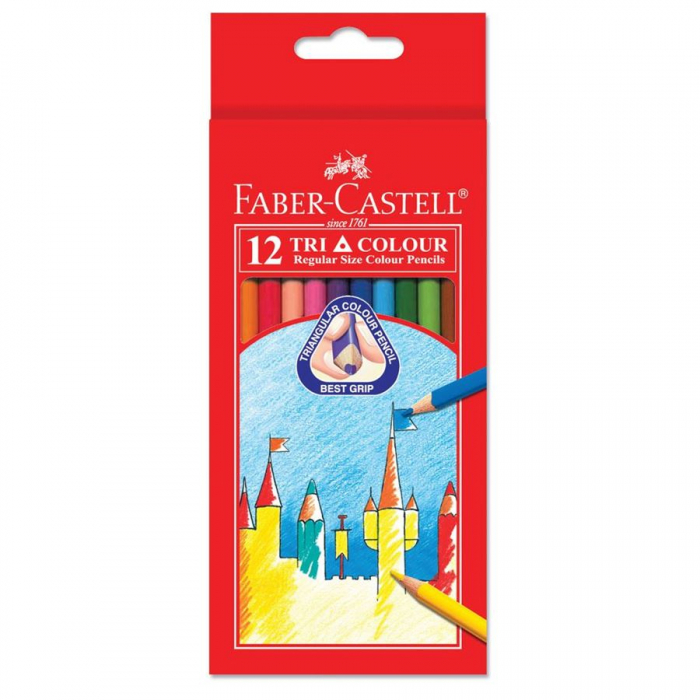 Faber Castell Tri Grip 12 & 24 Colors / Colored Pencils | Shopee ...