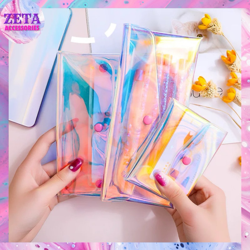 Zeta P004 - Transparent PVC aesthetic hologram premium cardholder ...
