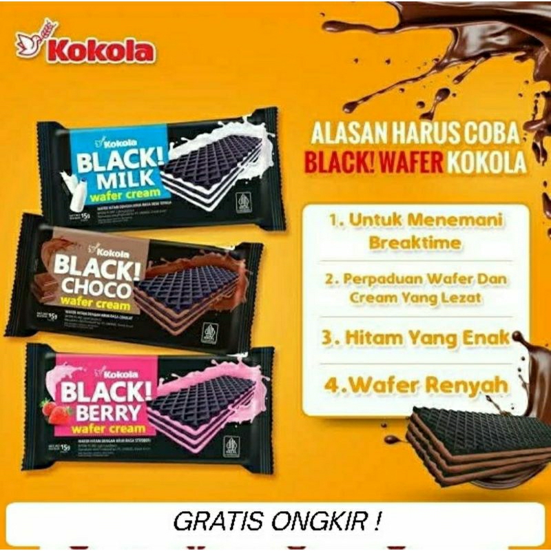 Kokola Black Wafer cream 11pcs | Shopee Philippines