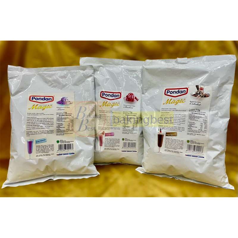Pondan MAGIC INSTANT POWDER ICE CREAM HALAL! Ice CREAM 1 kg packaging ...