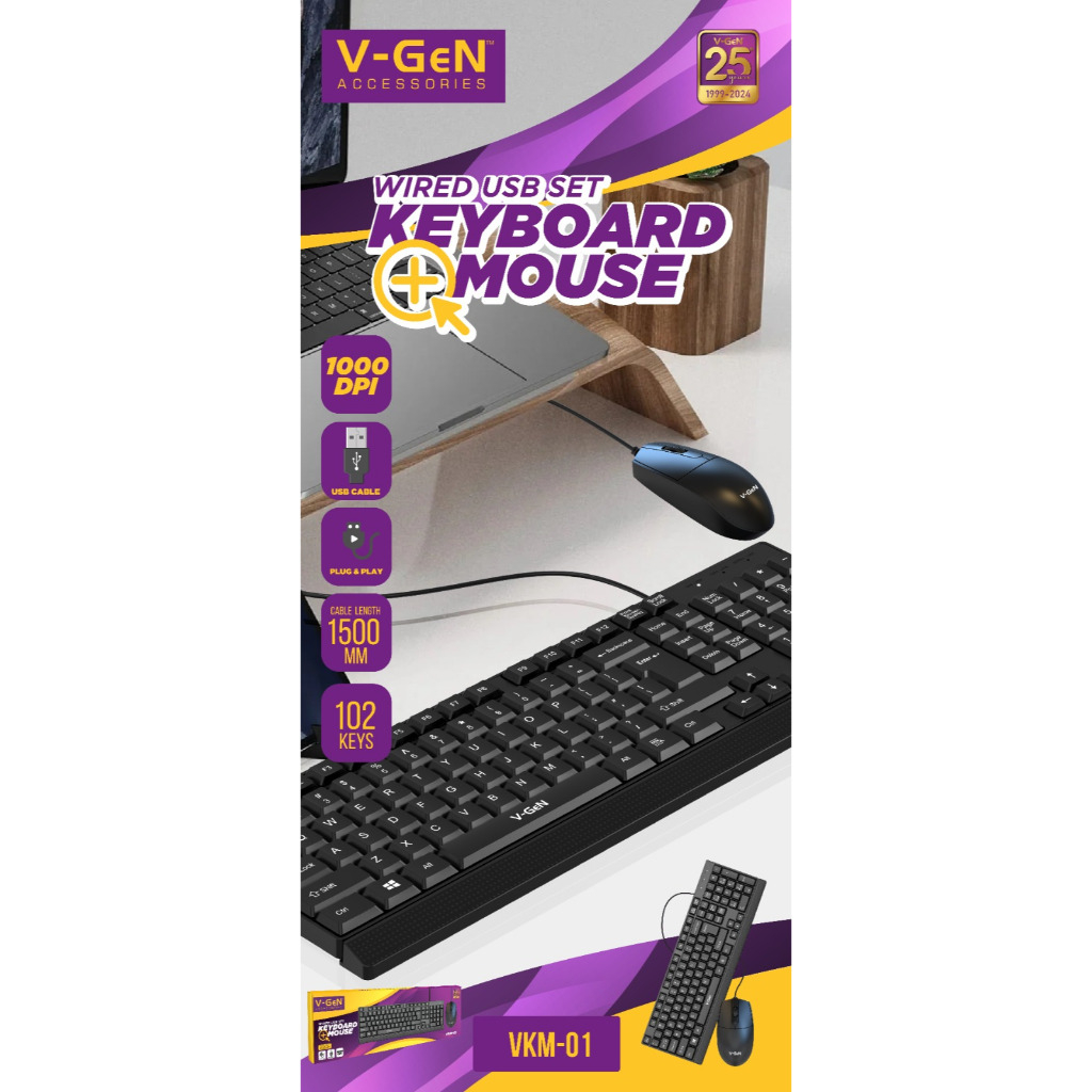 Wired USB Keyboard V-GeN VKM-01 Keyboard Kable | Shopee Philippines