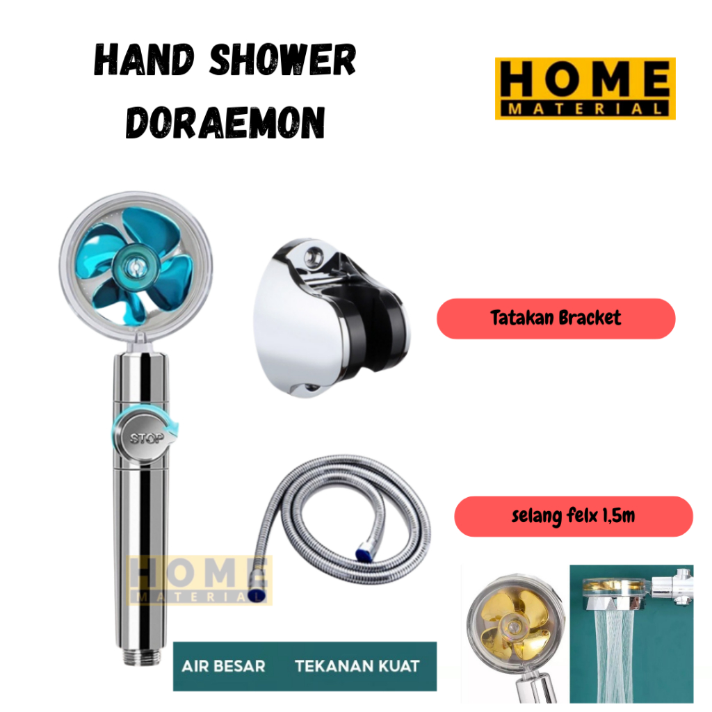 Hand Shower Turbo Fan Complete Set Hand Shower Doraemon Homematerial ...