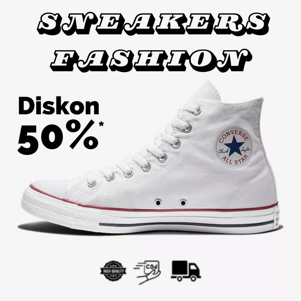 CONVERSE PUTIH HITAM (Latest) Allstar Black And White Line Allstar High ...