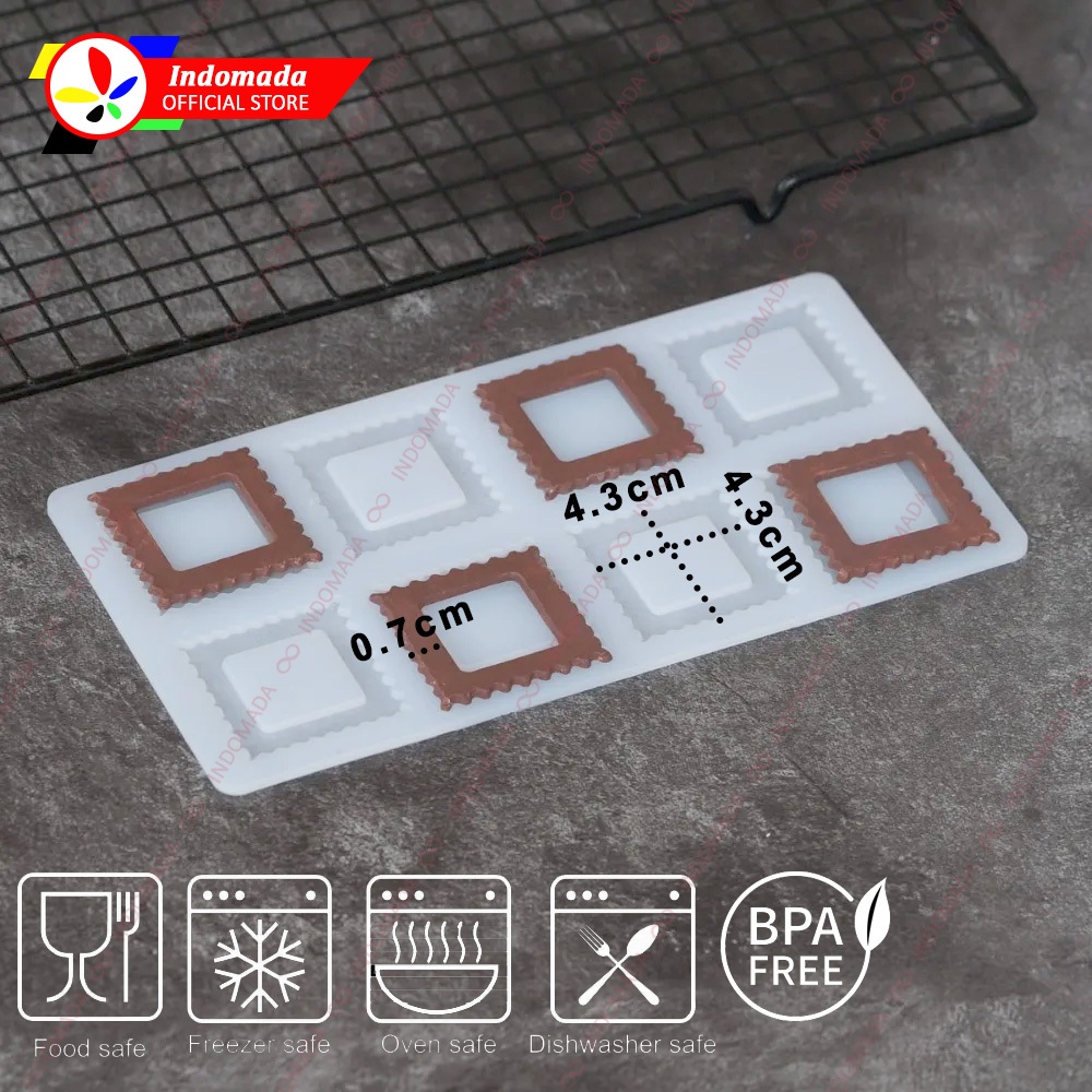 Indomada Chocolate Fence Silicone Mold 8 Square Boxes 4.3 cm Square ...