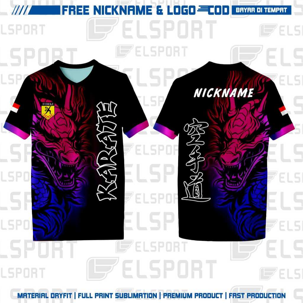 Custom KARATE JERSEY FULL PRINTING FREE TO INSTALL NAME AND SPONSOR ...