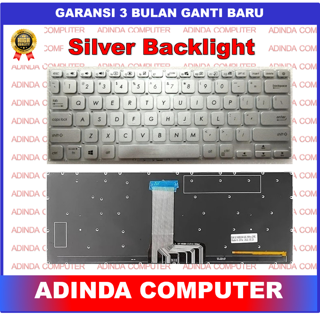 Asus X409 14 F415 F415E F415EA F415JA F415FAC Silver Backlight Keyboard ...