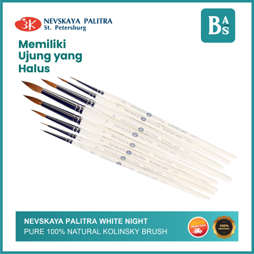 Nevskaya Palitra White Night Pure 100% Natural Kolinsky Brush (1/2) | Shopee Philippines
