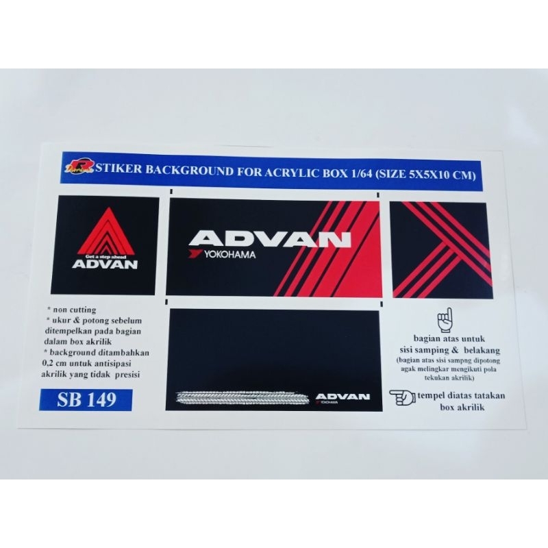 Acrylic Box Background Sticker 1/64 SB149 Advan ver2 | Shopee Philippines