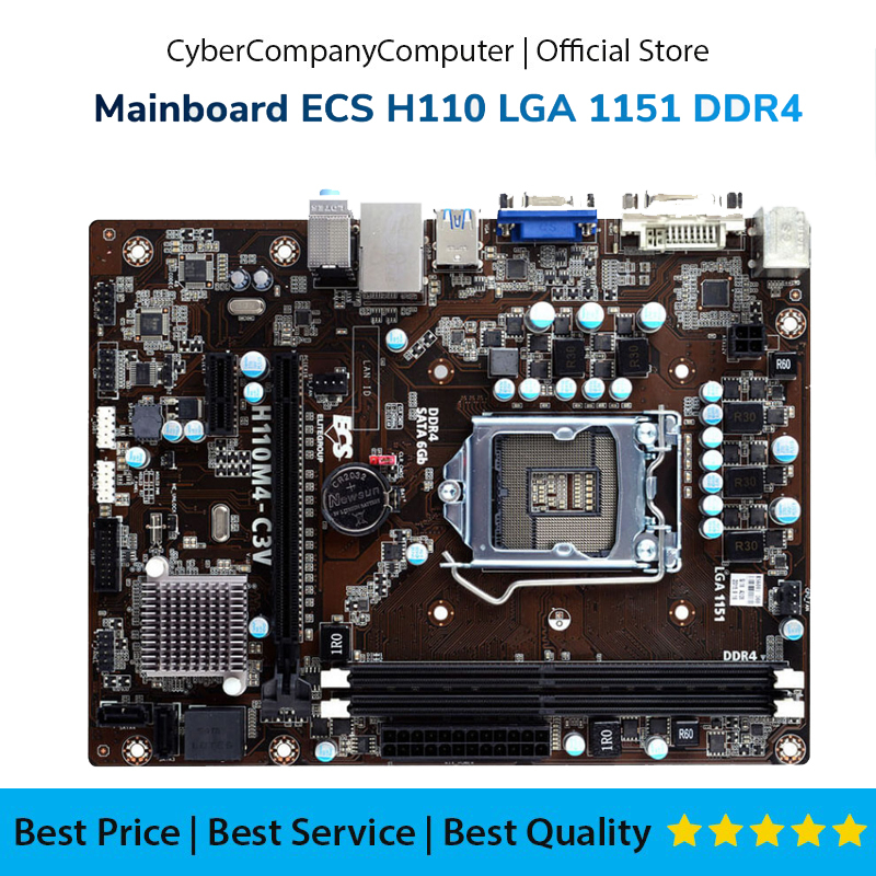 Intel ECS H110 LGA 1151 DDR4 Mainboard Support Gen 6-7 / CPU Assembled ...