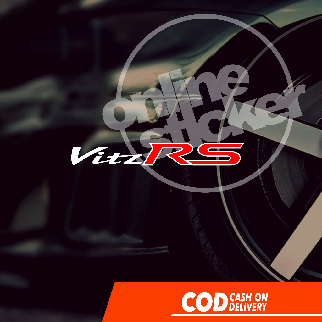 Toyota 2psc Vitz RS Sticker | Light Up Cut Reflectorized Sticker Car ...