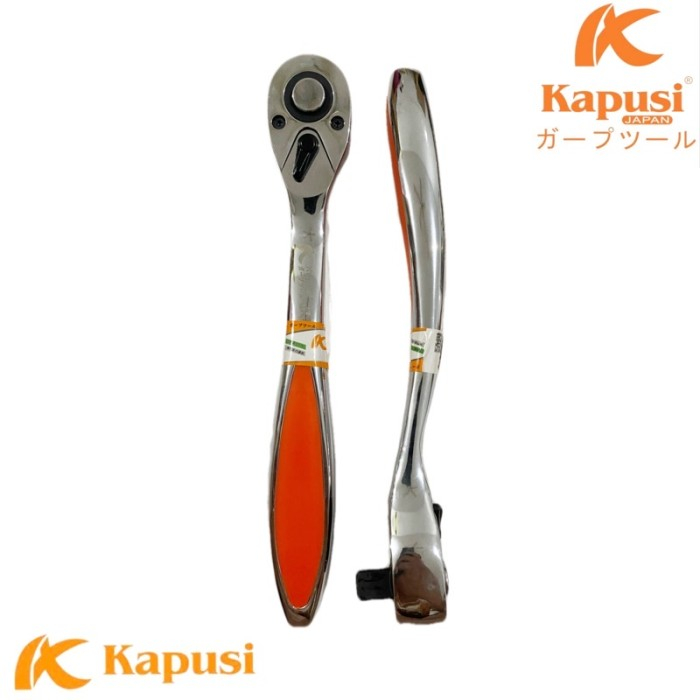 RACHET HANDLE KAPUSI JAPAN 1/2 INCH 72T SOK HANDLE CURVED MODEL CHROME ...