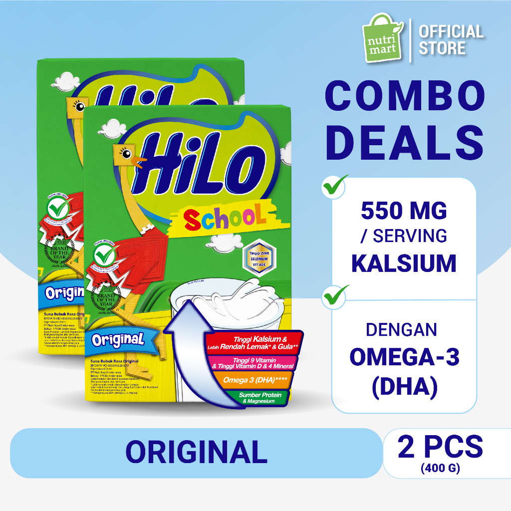 Twin Pack - HiLo School Original 400 grams - High Calcium, Lower Fat ...