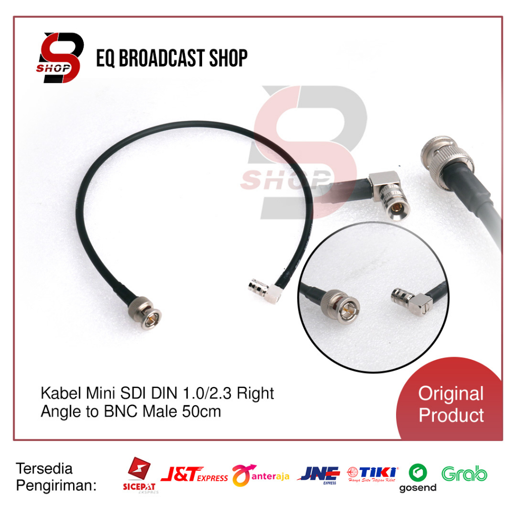 Cable Mini SDI DIN 1.0/2.3 Right Angle to BNC Male 50cm | Shopee ...