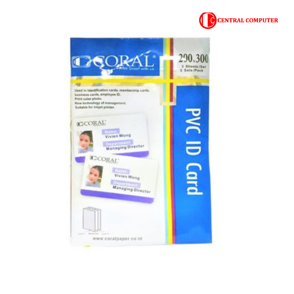A4 Coral Instant ID Card PVC Paper contains 5 Coral Brand Sheets ...