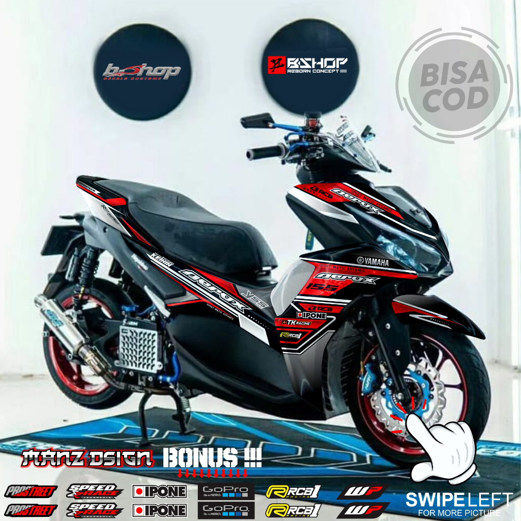 Sticker decal full body yamaha aerox conected RCB motif Variation ...