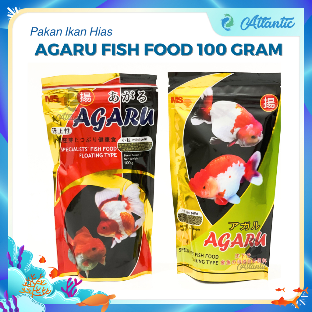 Agaru Pakan Ikan Pelet Ikan Terapung dan Tenggelam Agaru 100 Gram Pelet ...