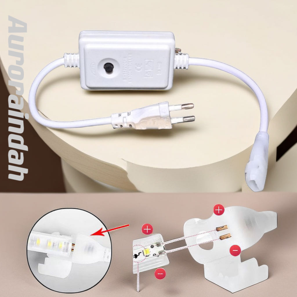 RGB LED STRIP LIGHT PLUG CABLE SMD 2835/ 5050 ORDINARY STRIP 1 COLOR ...