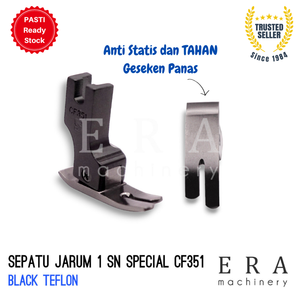 HEAT Resistant sewing shoe CF351 Black Teflon Anti Static / Presser ...