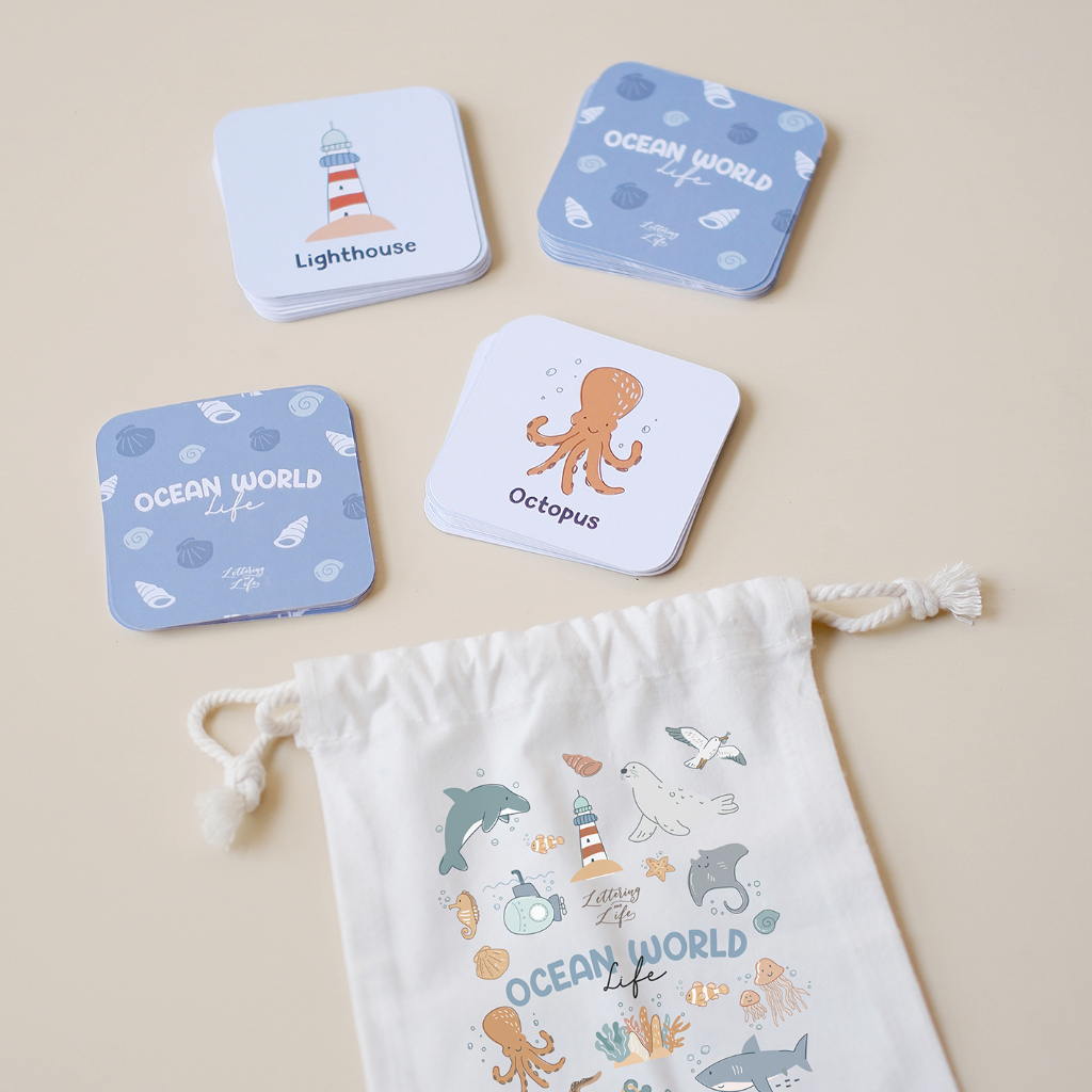 Lettering and Life Memory Game Card - Ocean World Life – Children's ...