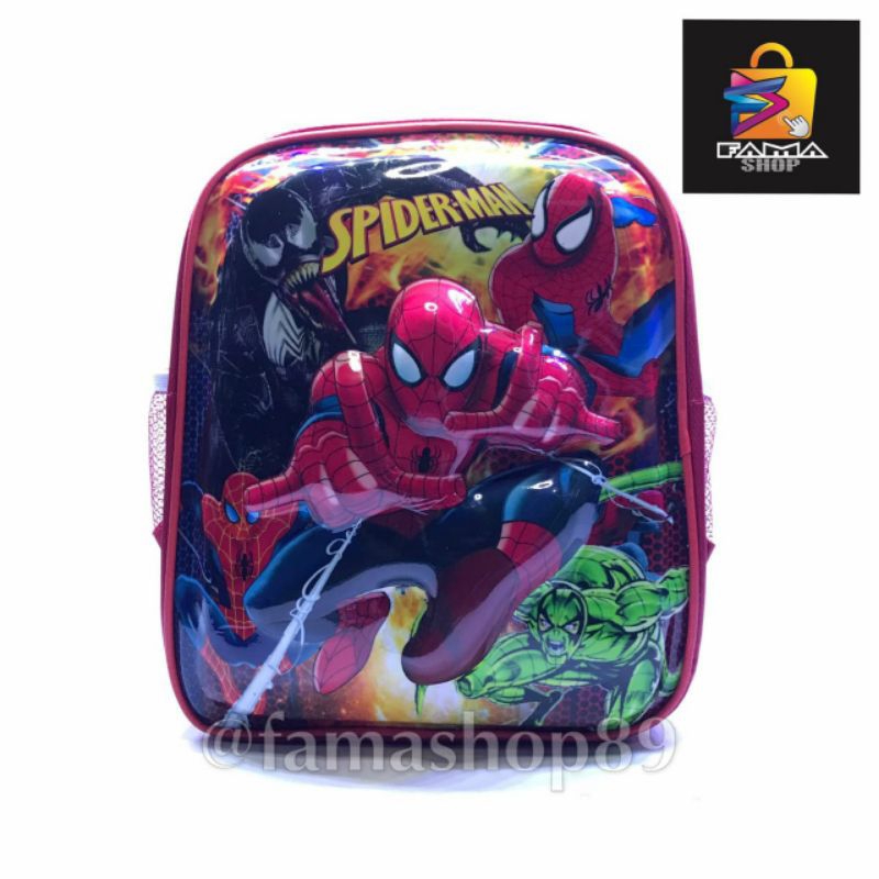 CHILDREN'S BAG 3D embossed LED SPIDERMAN SD TK PAUD CARTOON CHARACTER ...