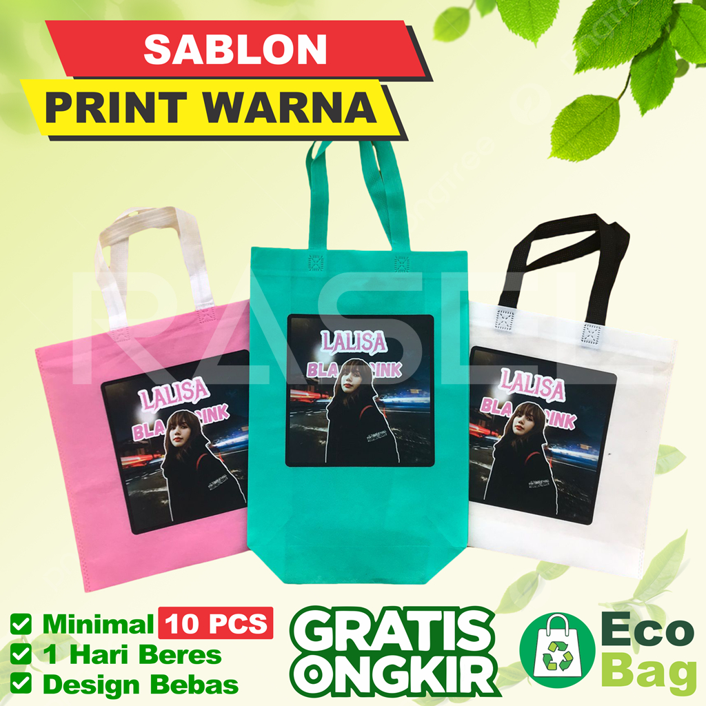 Custom screen printing goodie bag spunbond print color souvenir photo ...