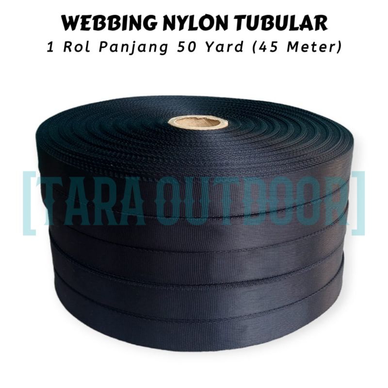 Nylon webing rope tubular sling tape double 2.5cm length 45 meters ...