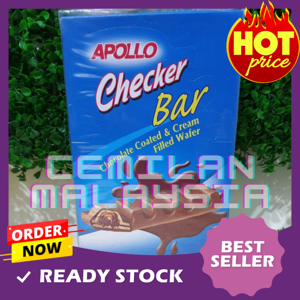 APOLLO CHECKER BAR CHOCOLATE COATED & CREAM FILLED WAFER | Shopee ...