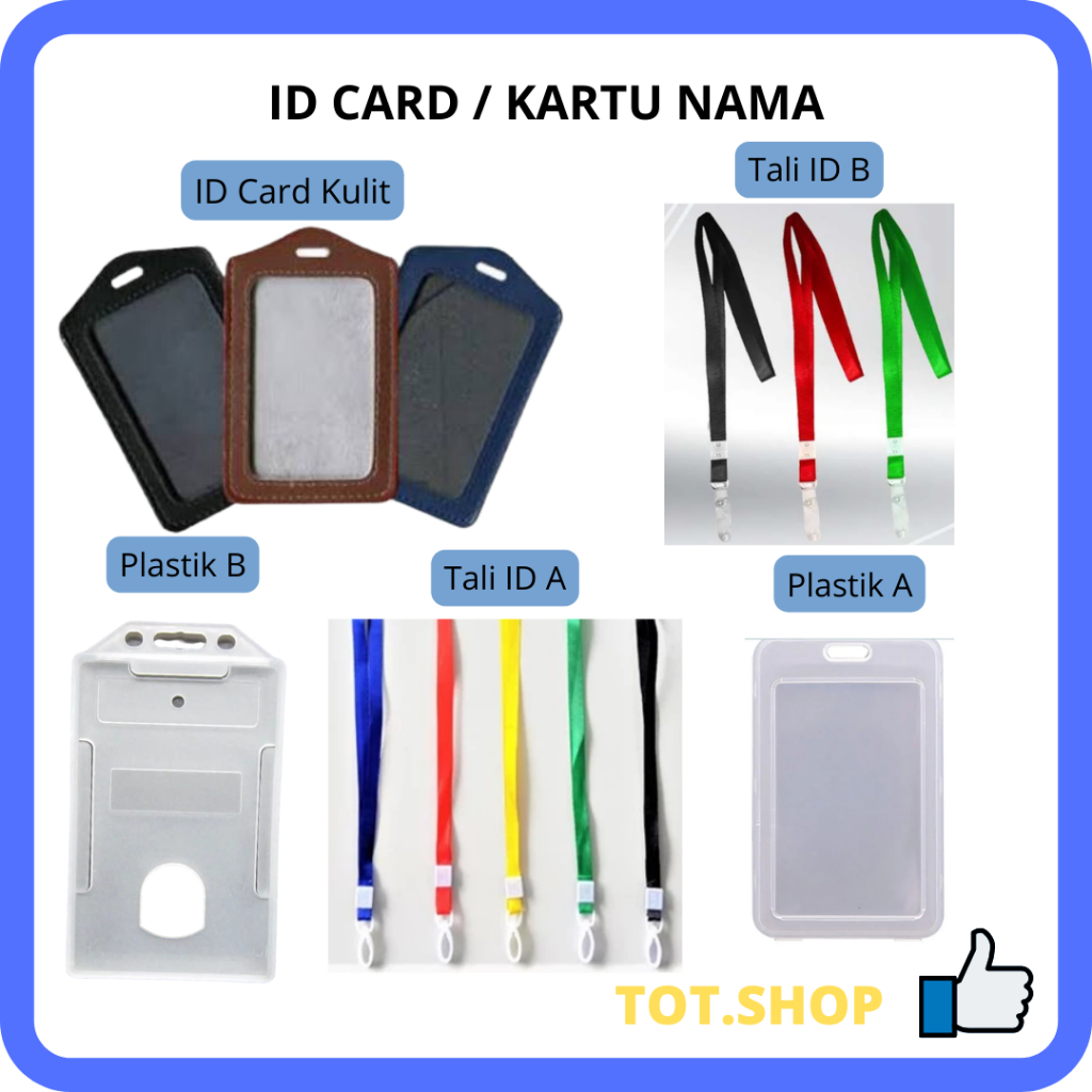 GANTUNGAN Complete ID Card Holder Mica Strap Lanyard Stopper Name Tag ...