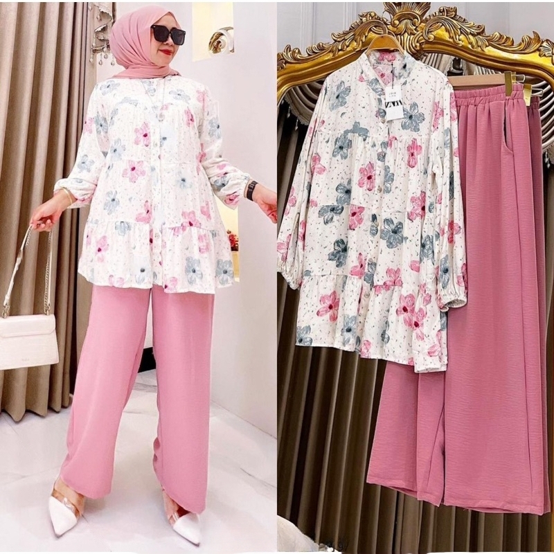 Tiana ONE SET - MUSLIMAH WOMEN'S SET WITH RECENT MOTIFS | Shopee ...