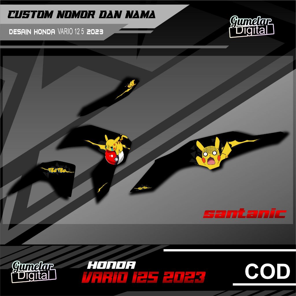 Simple STRIPING HONDA VARIO 125 2023 PIKACHU POKEMON Has Been Cut, Just ...