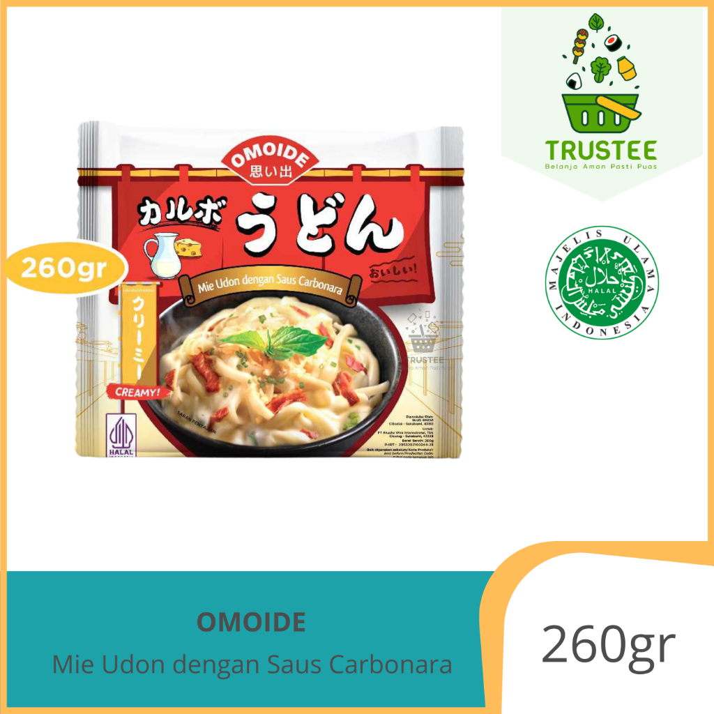 Omoide Carbonara Udon/Instant Udon Noodles Halal Carbonara Sauce 260gr ...