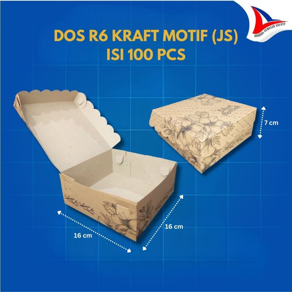 R6 Kraft Motif Box Brown Box/ Rice Box/ Contents 100 Pcs | Shopee ...