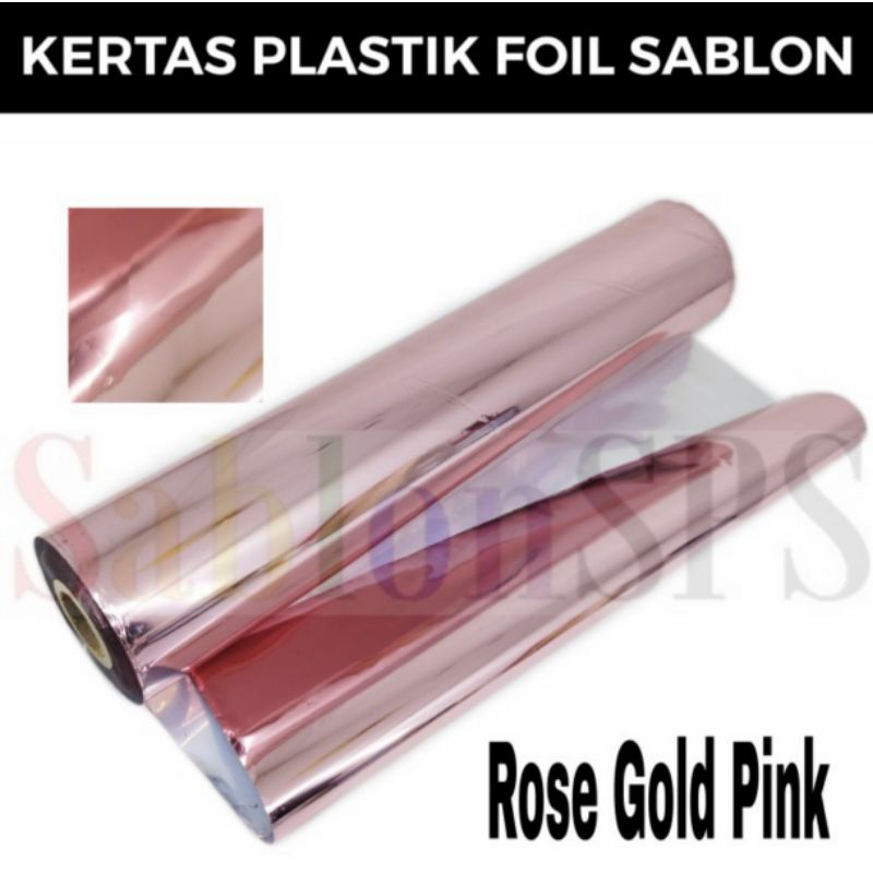 Plastic FOIL PAPER 30CMX5M TRANSFER SCREEN PRINTING ROSE GOLD PINK ...