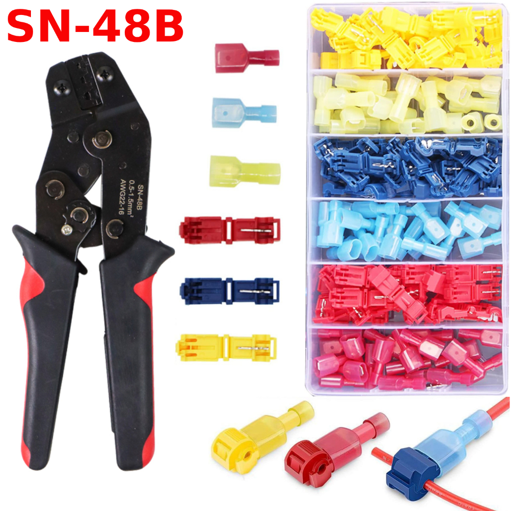 120 In Set Ferrule+SN 48B Skun Pliers Connection T Branch Cable ...
