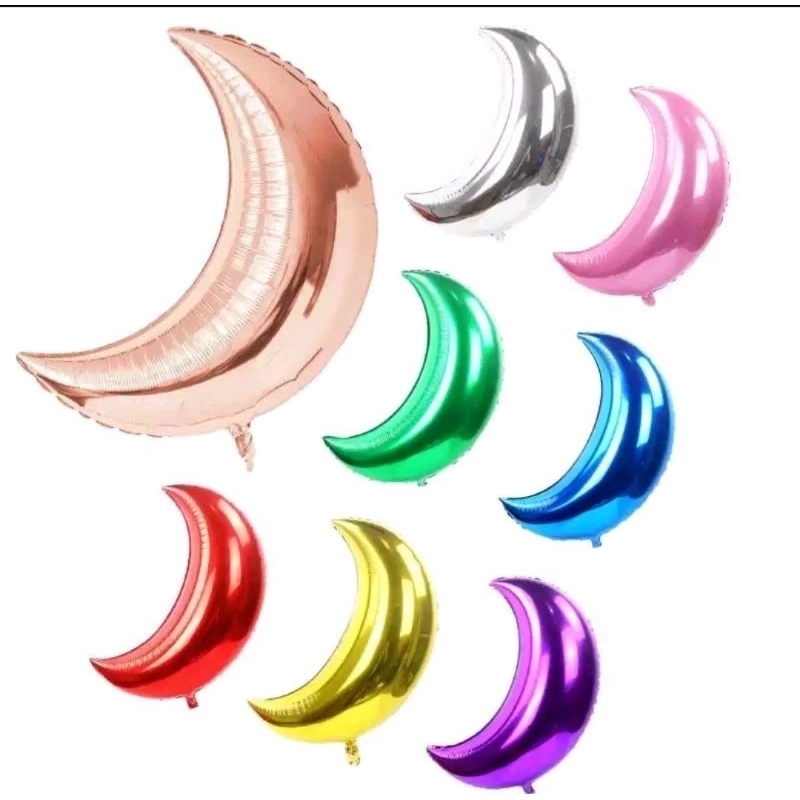 Moon Character Balloon Large Crescent Moon Balloon 65cm | Shopee ...
