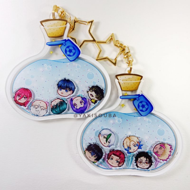 GANTUNGAN Blue LOCK POTION BOTTLE Shaker KEYCHAIN / Anime Fanmerch ...