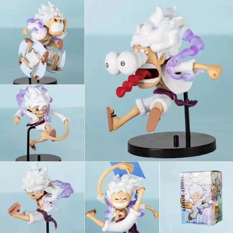 Luffy Gear 5 Chibi Ver Set 5pcs Action Figure Happy Pose Nika Joyboy ...