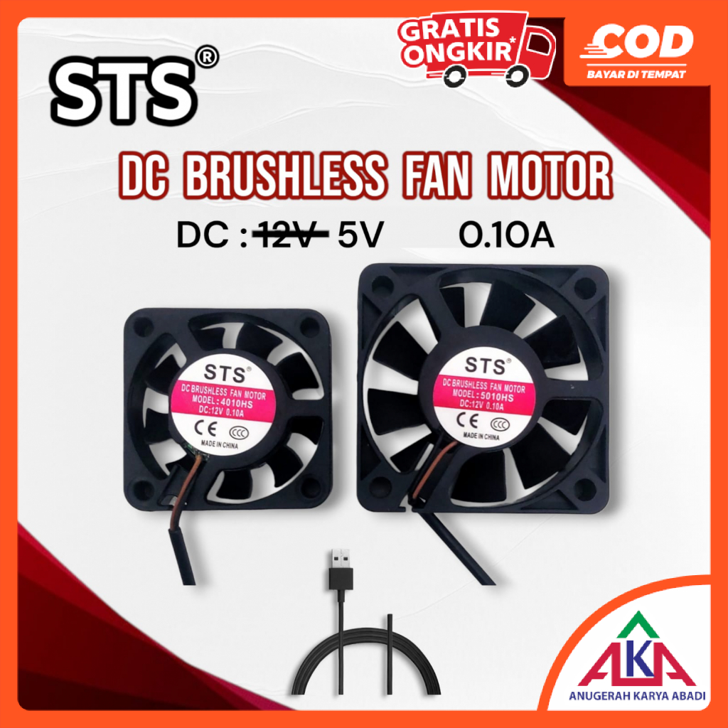 Sts Cooling Fan/Cooling Fan DC 5V 4x4/5x5 Cm Brushless Motor Plus USB ...