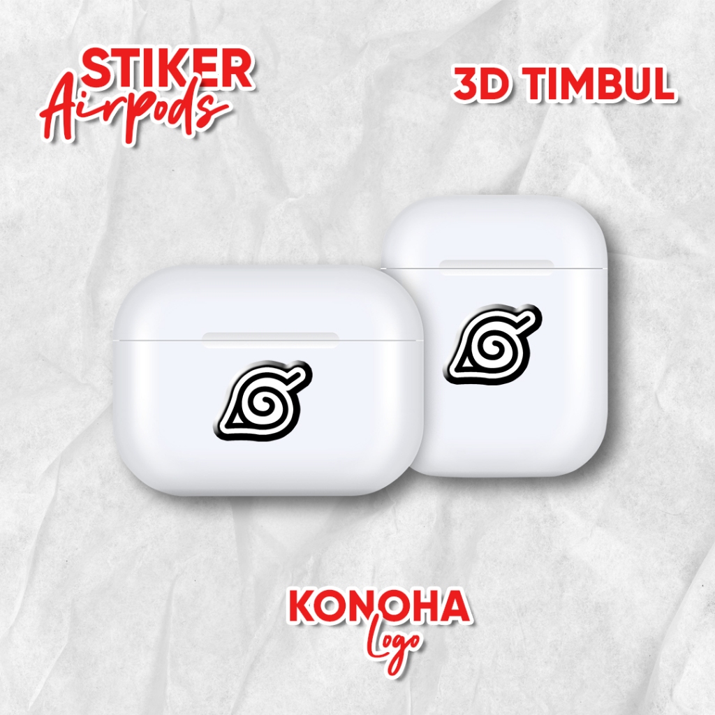 Airpods Emblem Sticker 3D Embossed Konoha Logo/Anime Resin Sticker ...