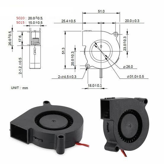 Original Exhaust Mini Blower Fan Snail Model 12V | Brushless Motor ...